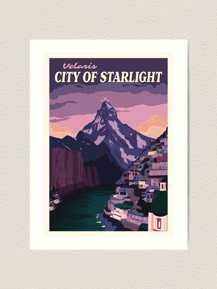 "Velaris Vintage Travel Poster" Art Print for Sale by KRSDrawing ...