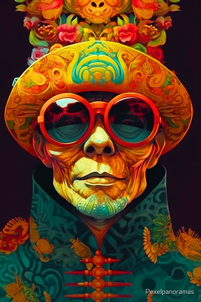 "Special Whimsical Psychedelic Skull Madhatter Skeleton Art Graphic ...