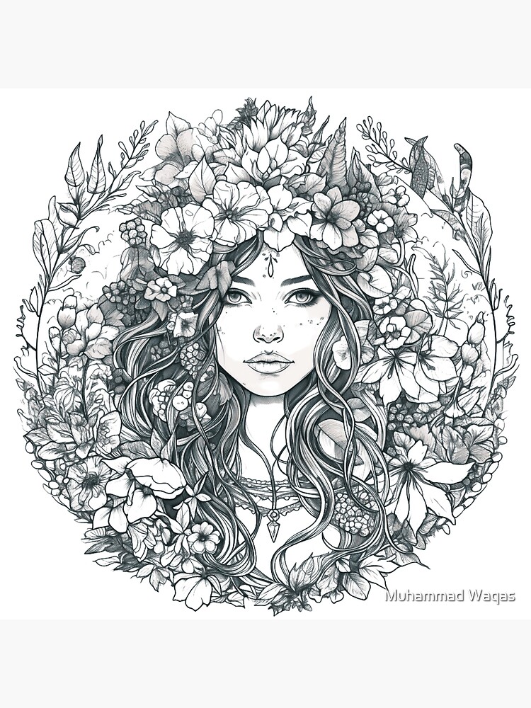 "illustration for an adult coloring" Poster for Sale by Muhammad Waqas ...