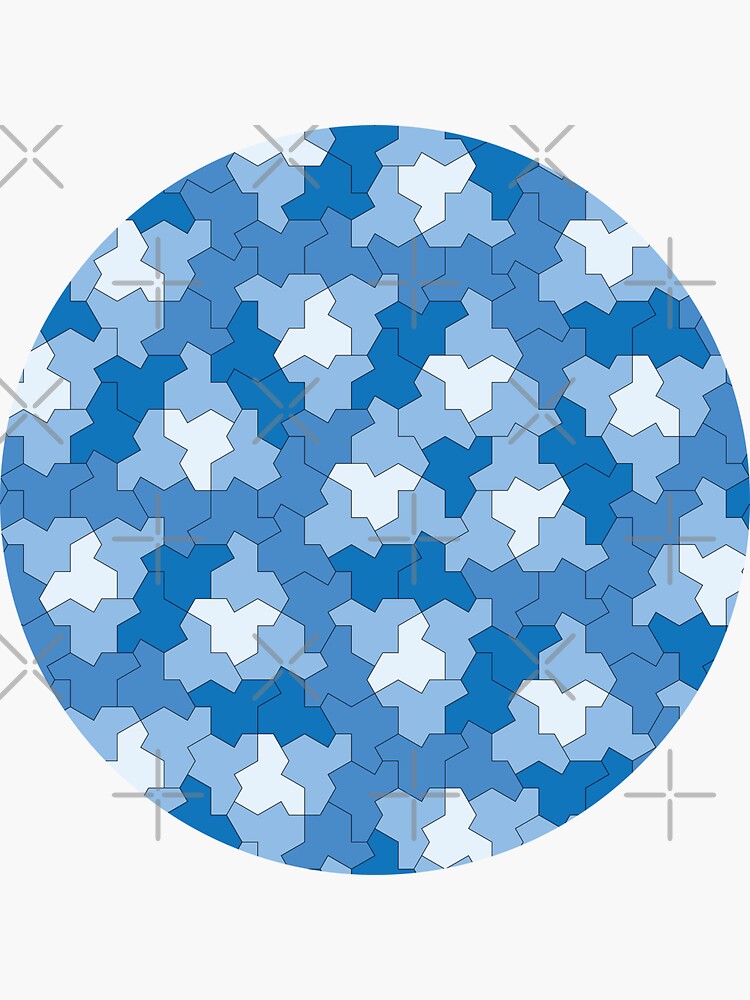 "Aperiodic Monotile Einstein Tiles, Einstein Shapes in Shades of Blue ...