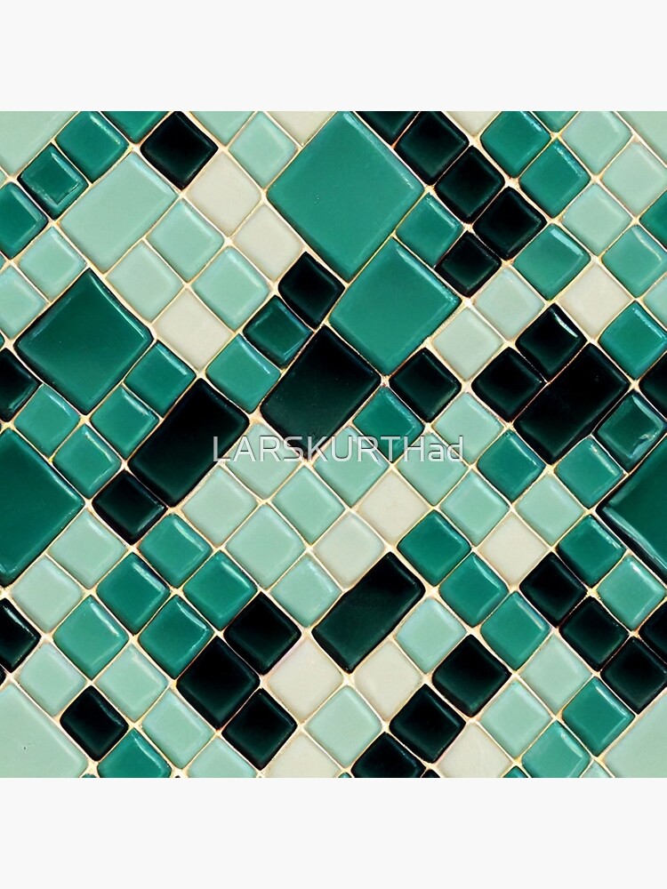 "Seamless mosaic pattern of green tiles of different shades" Poster by ...