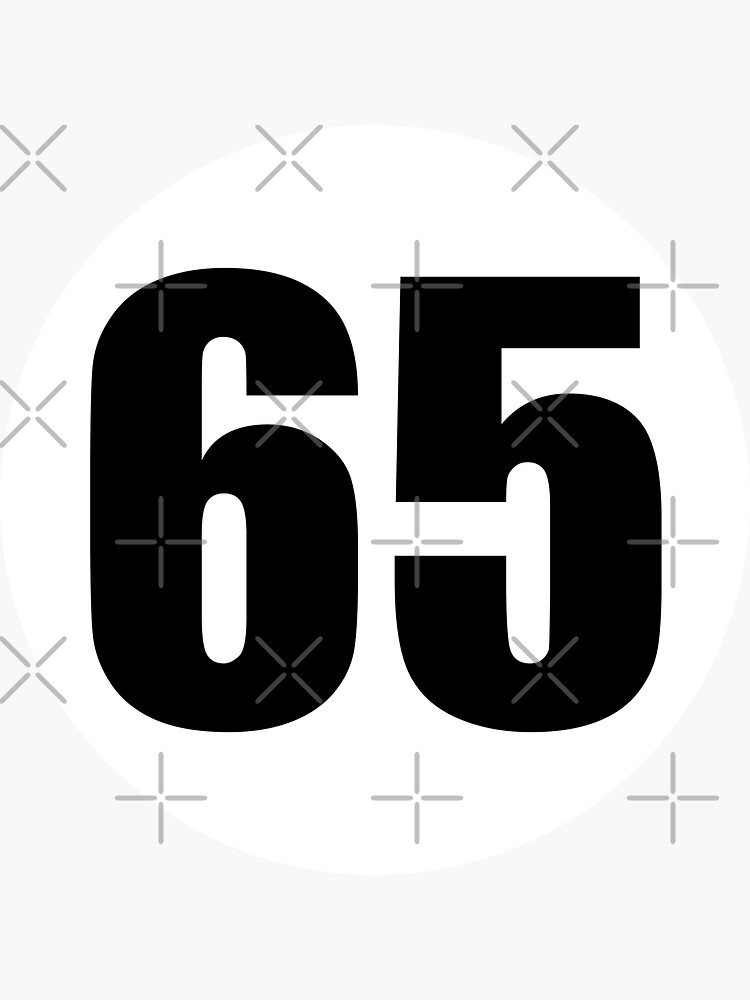 "Racing number 65" Sticker by stickerwicker | Redbubble