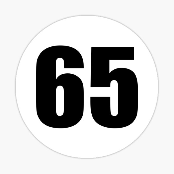 "Racing number 65" Sticker by stickerwicker | Redbubble