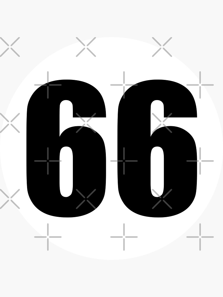 "Racing number 66" Sticker by stickerwicker | Redbubble