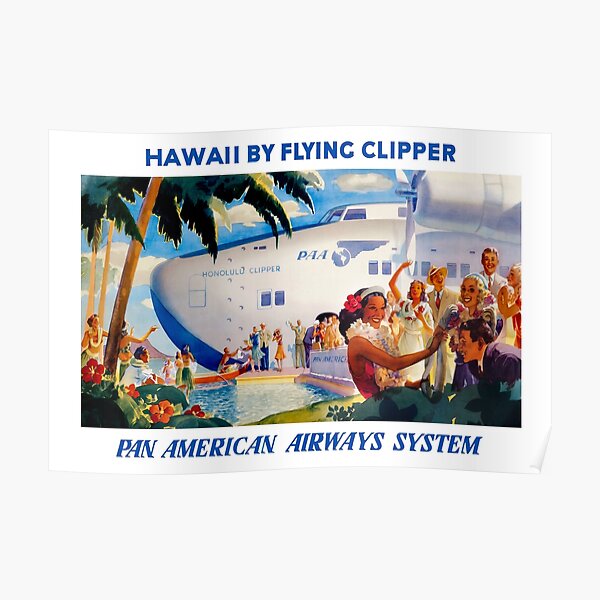 "Hawaii Clipper - Restored Vintage Travel Poster" Poster for Sale by ...