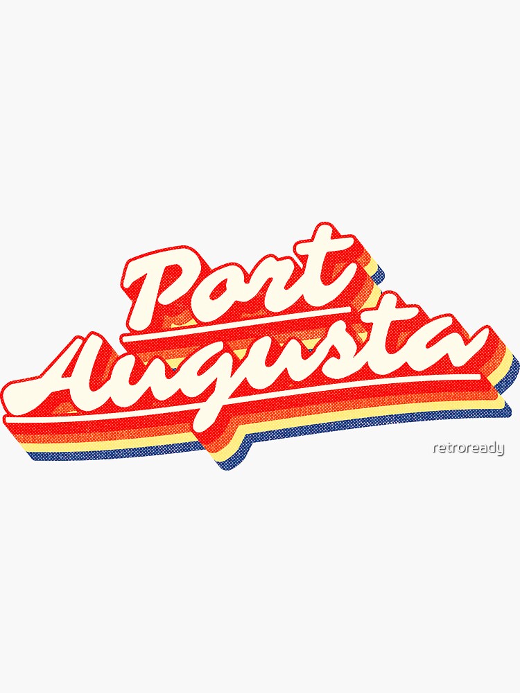 "Port Augusta, SA | Retro Rainbow" Sticker by retroready | Redbubble