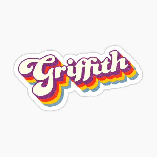 "Griffith, NSW | Retro Rainbow" Sticker for Sale by retroready | Redbubble
