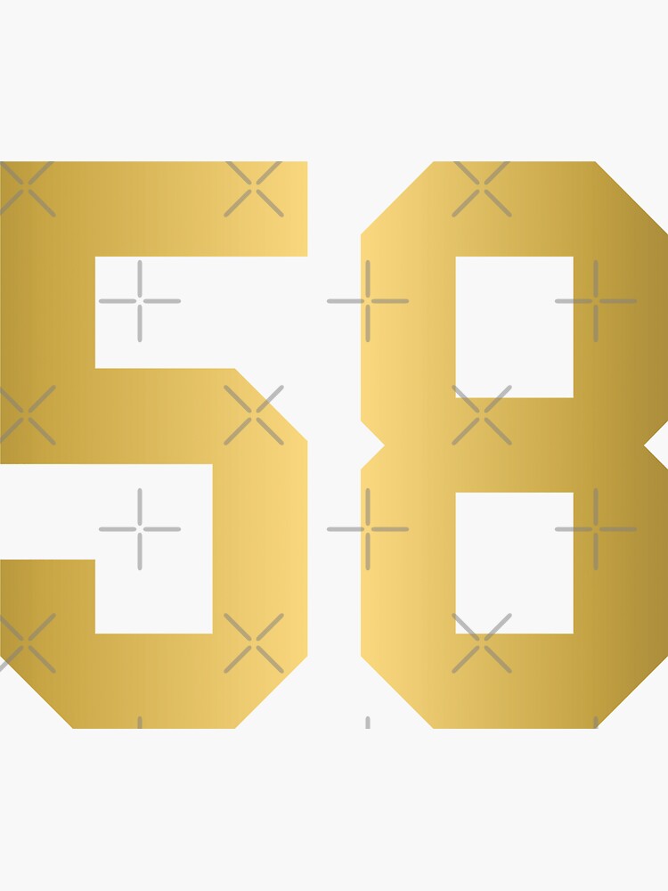 "Golden Number 58 - Sports Numbers " Sticker for Sale by nocap82 ...
