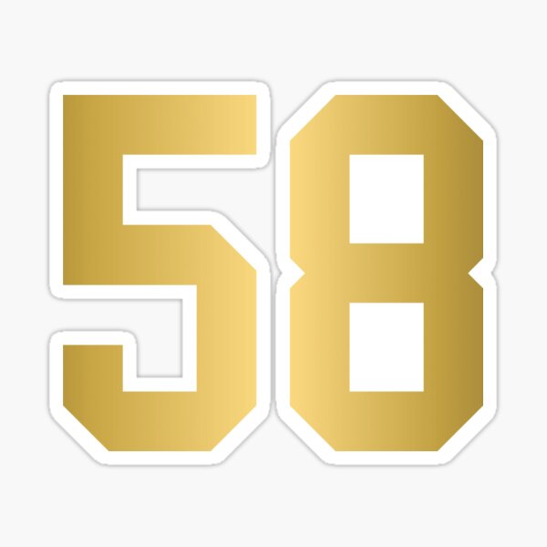 "Golden Number 58 - Sports Numbers " Sticker for Sale by nocap82 ...