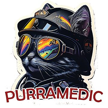 "Paramedic cat" Sticker for Sale by Cackle Hitbox | Redbubble