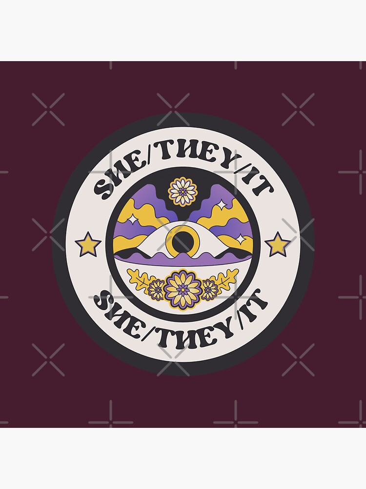 She/They/It Pronouns Non-binary Trans LGBTQ Pride She They It Pronoun Pin Button Designed & Sold ...