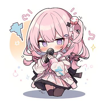 "Cute Chibi Anime Singer Idol Girl" Sticker for Sale by stickondeez ...