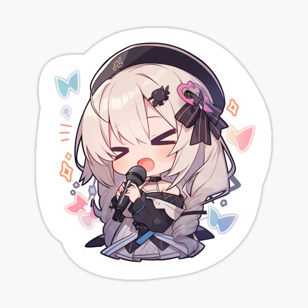 "Cute Chibi Anime Singer Idol Girl" Sticker for Sale by stickondeez ...
