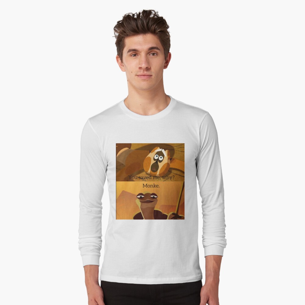 "You saved me why monke" Sticker for Sale by EveisnotanEevee | Redbubble