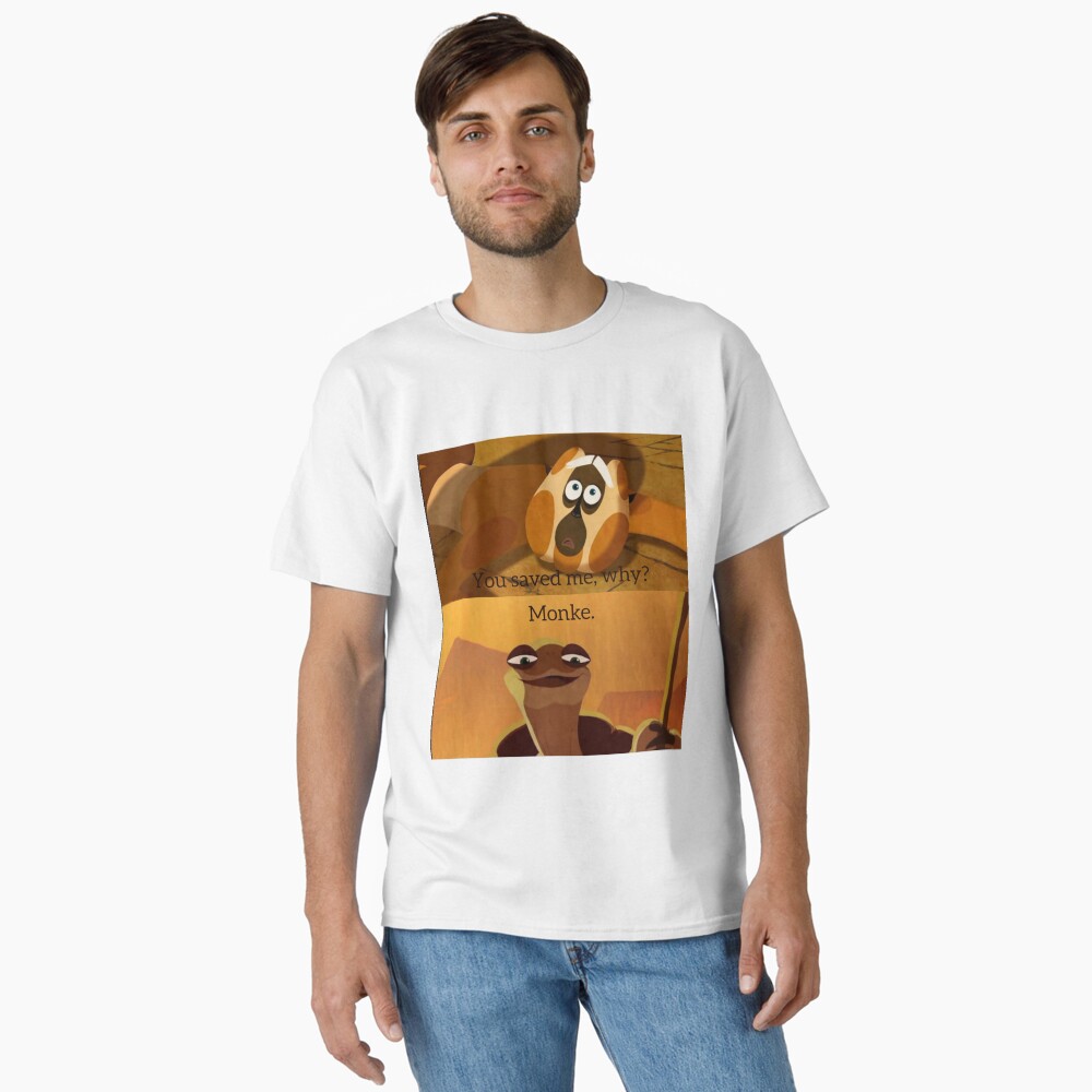 "You saved me why monke" Sticker for Sale by EveisnotanEevee | Redbubble