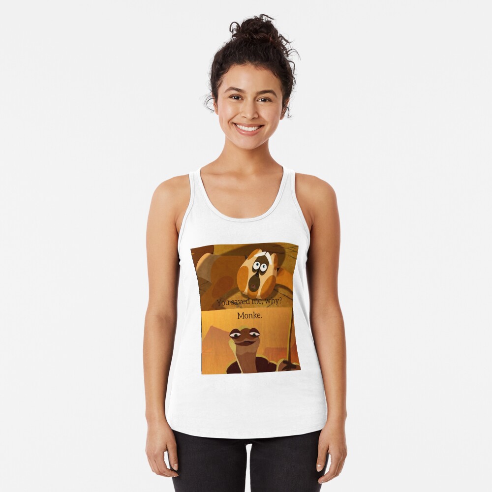 "You saved me why monke" Sticker for Sale by EveisnotanEevee | Redbubble