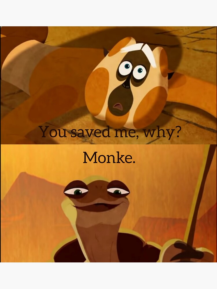 "You saved me why monke" Sticker for Sale by EveisnotanEevee | Redbubble