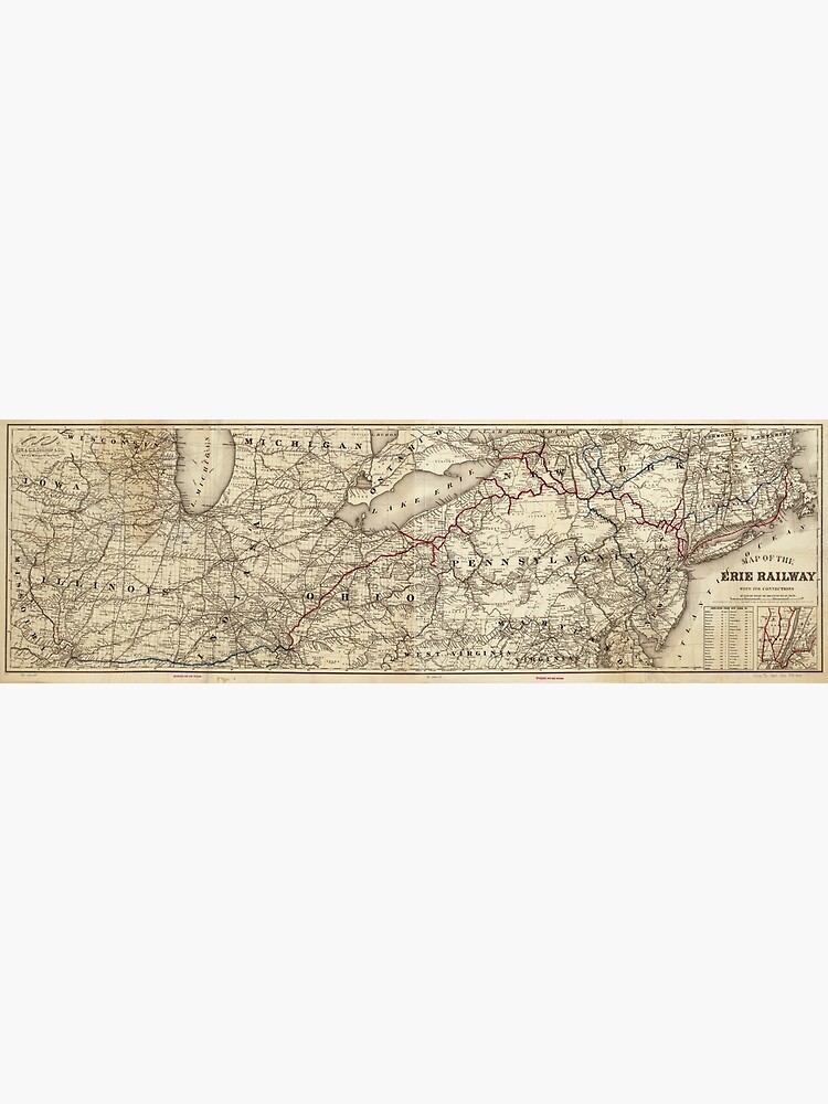 "Map of the Erie Railroad (1869)" Art Print by allhistory | Redbubble