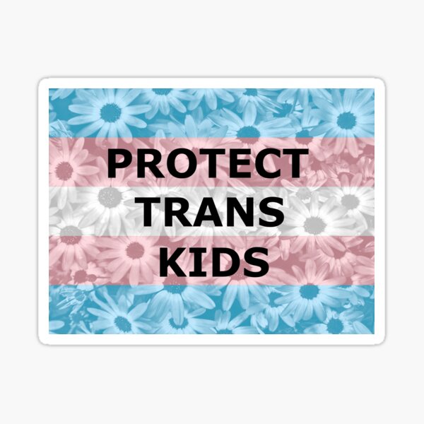 "Protect Trans Kids (flowers)" Sticker for Sale by Phantasm-NW | Redbubble