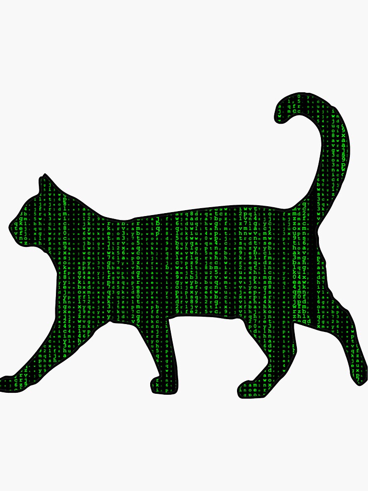 "Matrix Cat Tshirt-Gift for Cat and Matrix Fun" Sticker for Sale by ...
