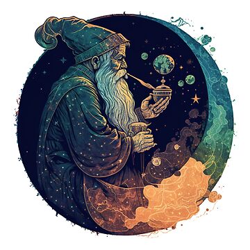"a vintage-style wizard smoking a pipe 2" Sticker for Sale by Mets007 ...