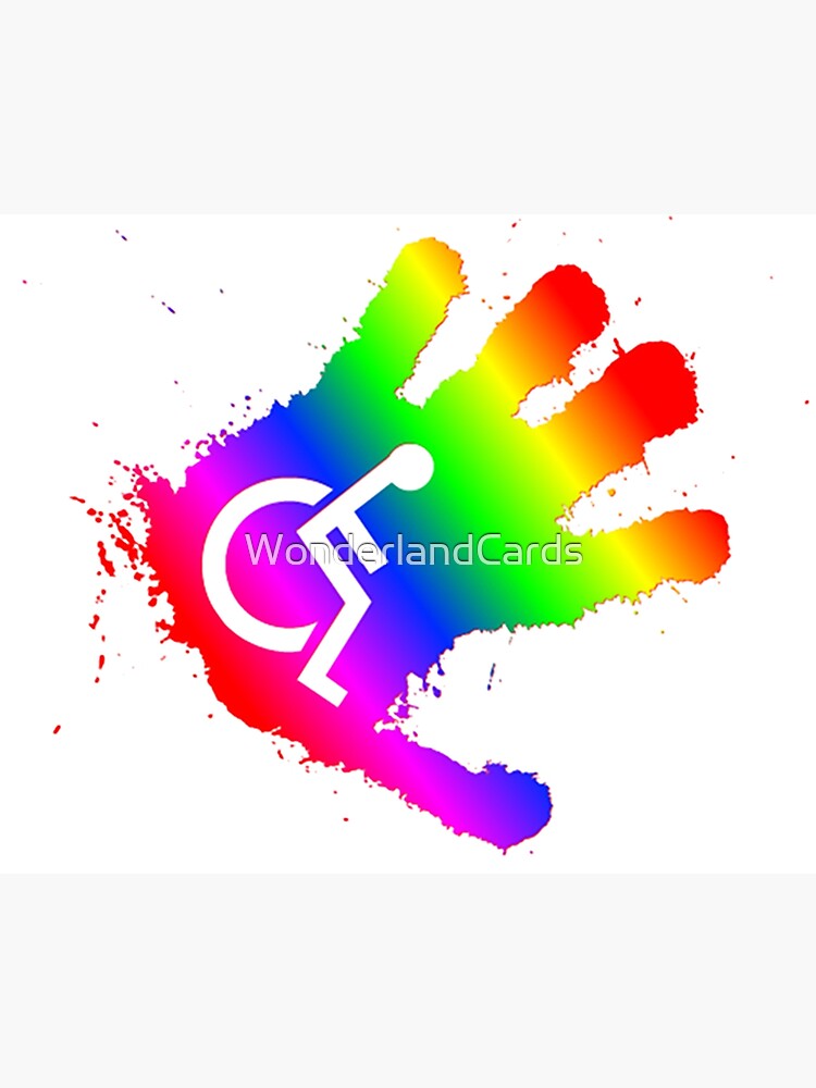 "Rainbow Hand Print Disability Symbol" Poster by WonderlandCards ...