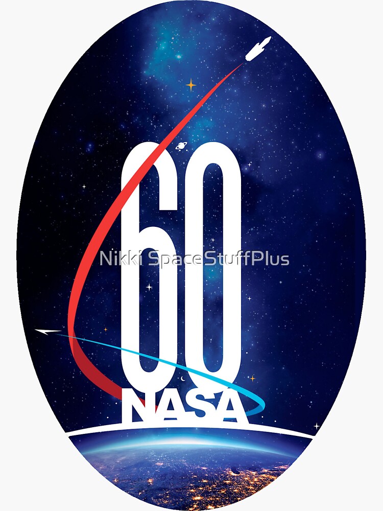 Pegatina «Logotipo del 60.º aniversario de la NASA» de Spacestuffplus ...