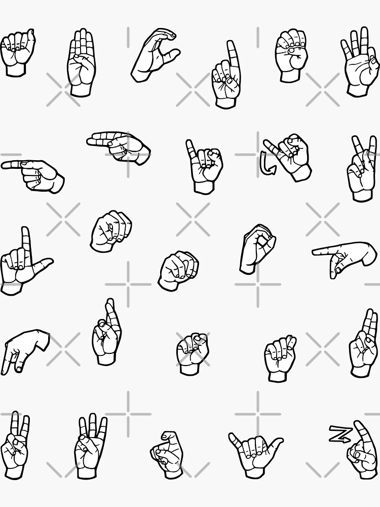"ASL Alphabet ABCs Hand Signs | American Sign Language" Sticker for ...