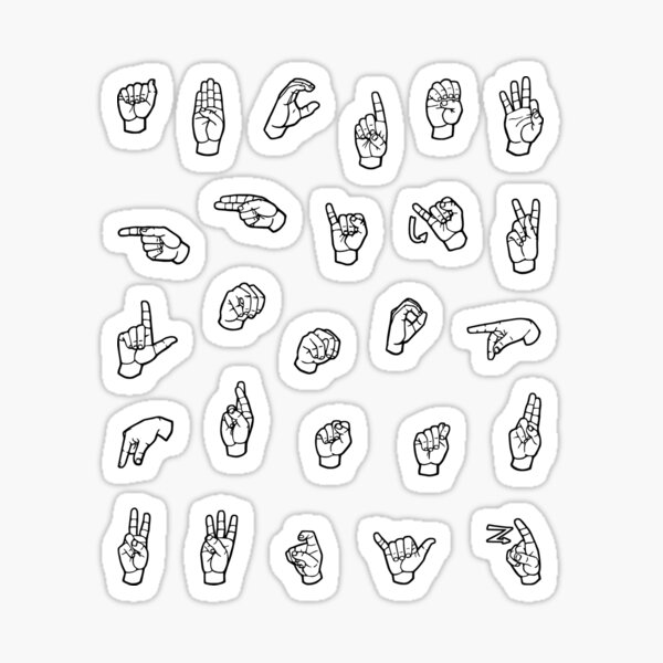 "ASL Alphabet ABCs Hand Signs | American Sign Language" Sticker for ...