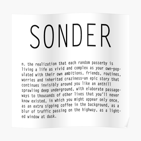 Sonder Posters | Redbubble