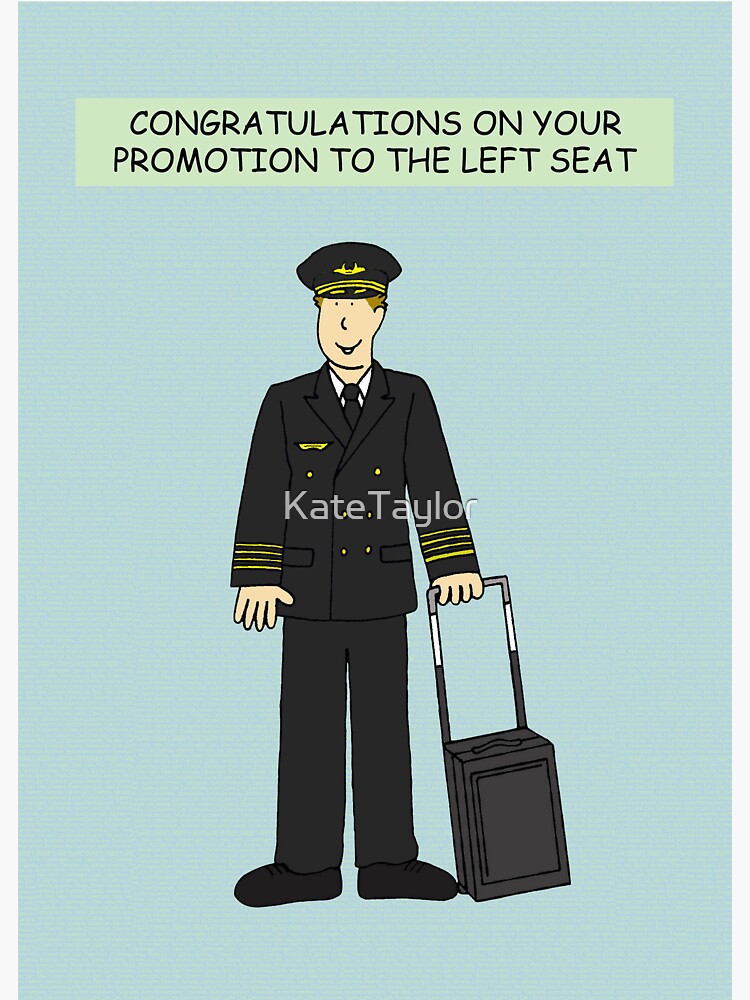 "Congratulations Promotion to Left Seat for Pilot" Sticker for Sale by ...