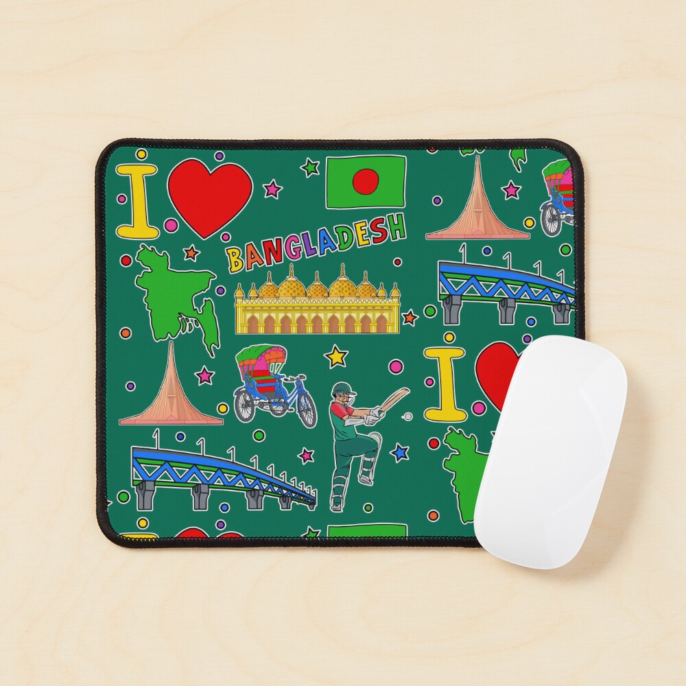 "Bangladeshi hand drawn landmarks, Bangladesh map, National symbols ...