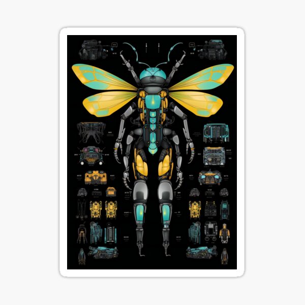 "Insect Exoskeleton Knolling Drawing | 8K |" Sticker for Sale by Hazmat ...