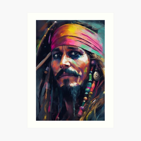 "Generative AI Captain Jack Sparrow Pirates of the Caribbean- Colorful ...
