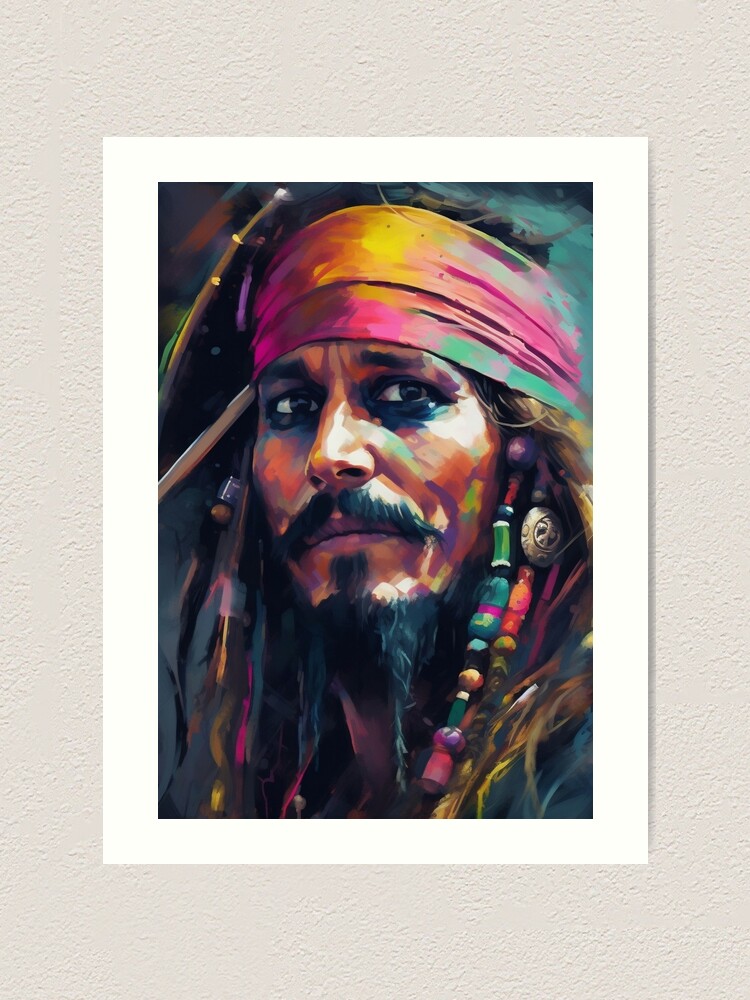 "Generative AI Captain Jack Sparrow Pirates of the Caribbean- Colorful ...