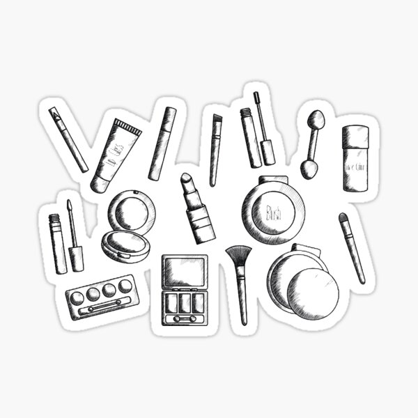 "sticker makeup set for women and girls" Sticker by unes mjdby ⭐️⭐️⭐️⭐️ ...