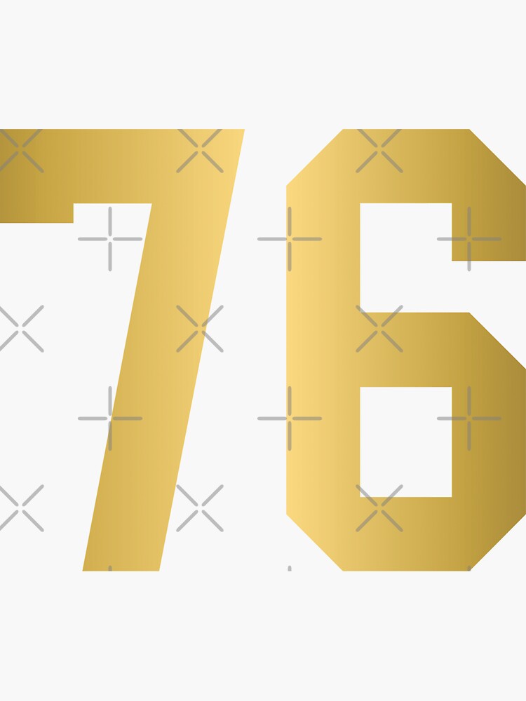 "Golden Number 76 - Sports Numbers " Sticker for Sale by nocap82 ...