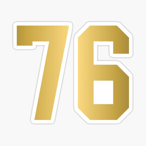 "Golden Number 76 - Sports Numbers " Sticker for Sale by nocap82 ...