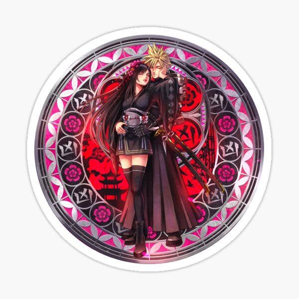 "Samurai Cloud and Exotic Tifa Stained Glass" Sticker by Lali-Holley ...