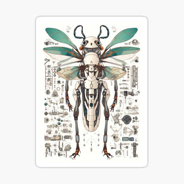 "Insect Exoskeleton Knolling Drawing | 8K |" Sticker for Sale by Hazmat ...