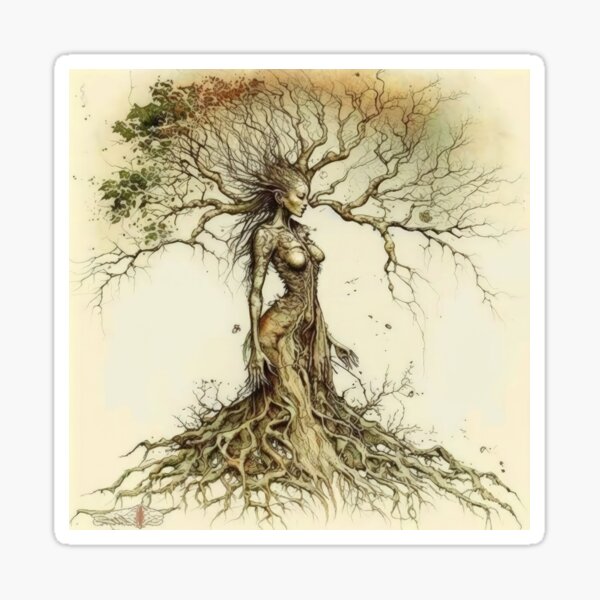 "Sepia Tree Goddess Series, Dryad, Neutral, Tranquil Right-facing. v2 ...