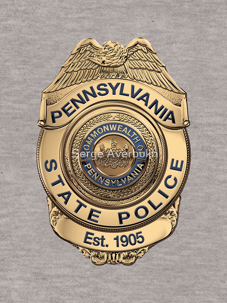 "Pennsylvania State Police - PSP Badge over White Leather" Lightweight ...
