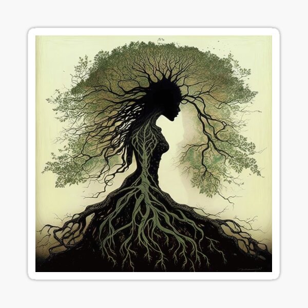 "Copy of Sepia Tree Goddess Series, Dryad, Neutral, Silhouette, Right ...