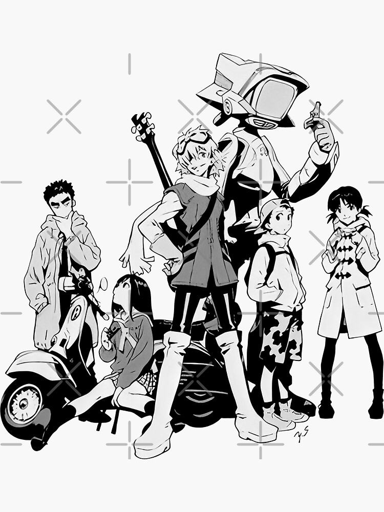 "FLCL Art" Sticker for Sale by Linwood Langosh | Redbubble