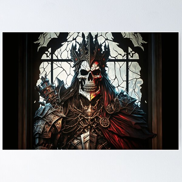 "Diablo Skeleton King Leoric Stained Glass" Poster for Sale by ...
