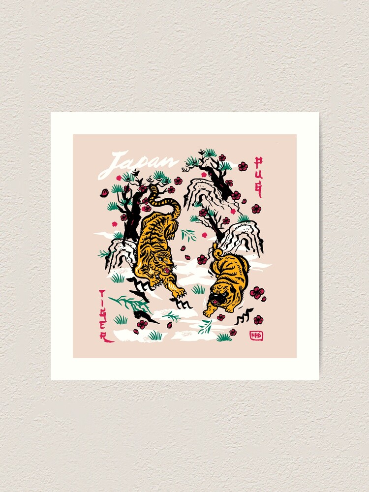 "Tiger and Pug Japanese style" Art Print by nokhookdesign | Redbubble