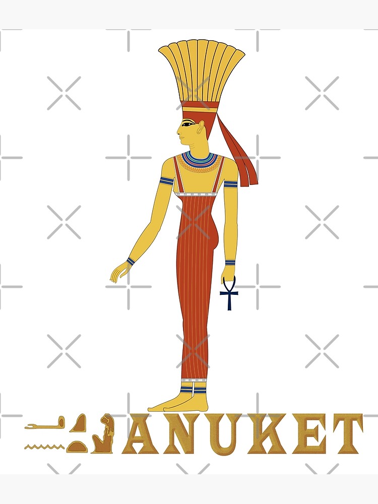 "ANUKET Ancient Egyptian Goddess with Hieroglyphs" Poster by SWATARA ...