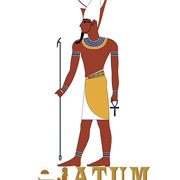 "ATUM God of Ancient Egypt with Hieroglyphics" Poster by SWATARA ...