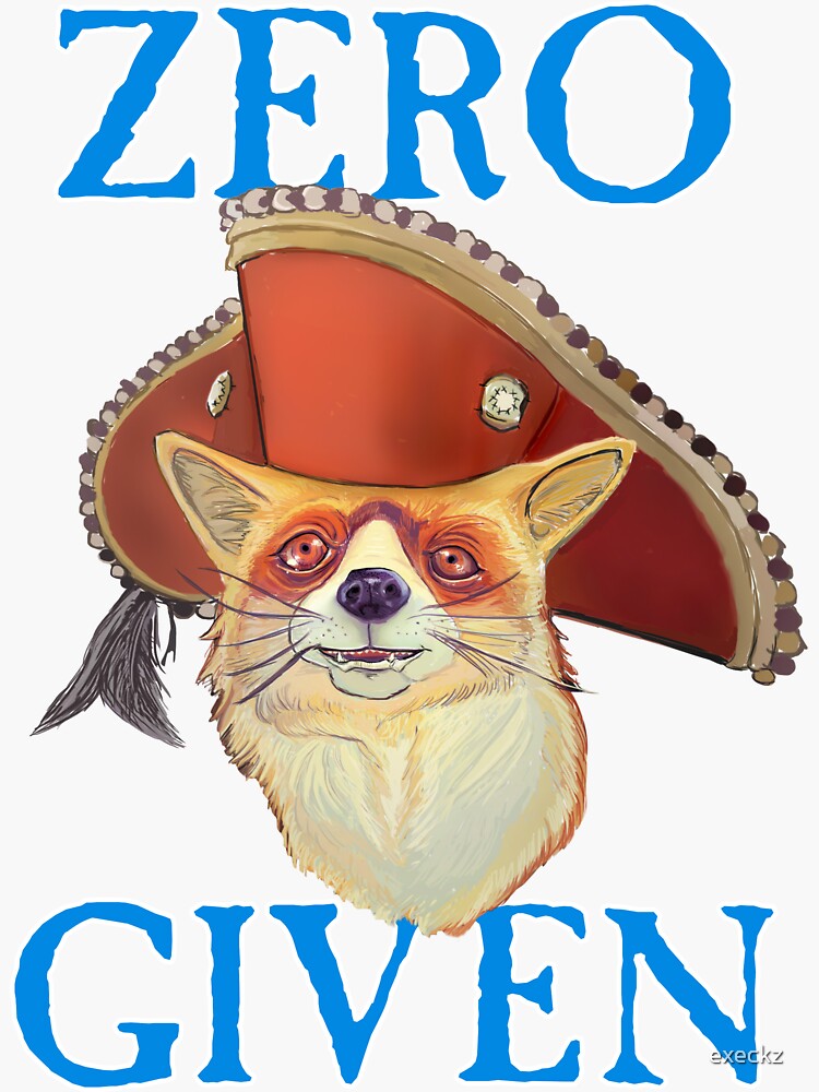 "Zero Fox Given" Sticker for Sale by execkz | Redbubble