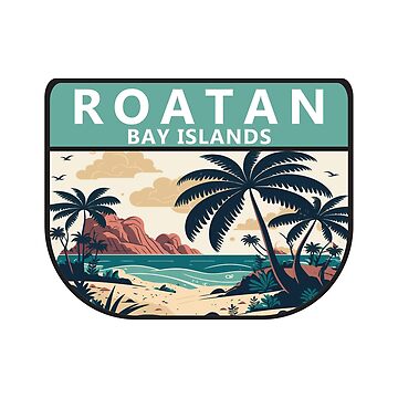 "Roatán Honduras Retro Emblem" Sticker for Sale by KrisSidDesigns ...